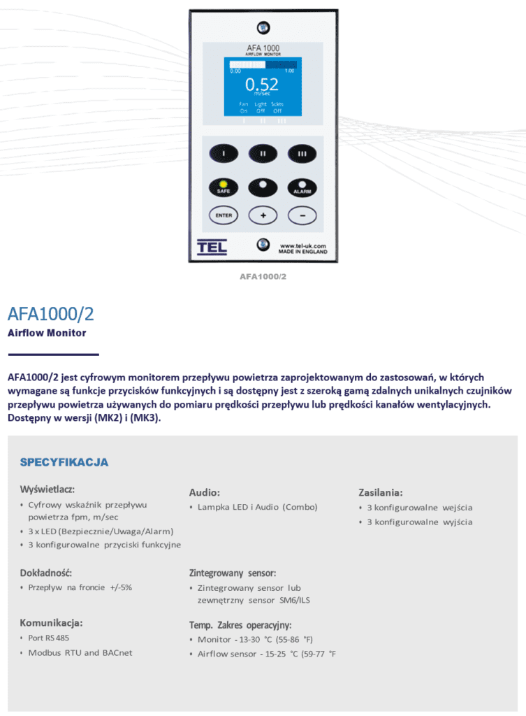 Monitor Przepływu AFA 1000/2 - MKTest Serwis i Walidacje